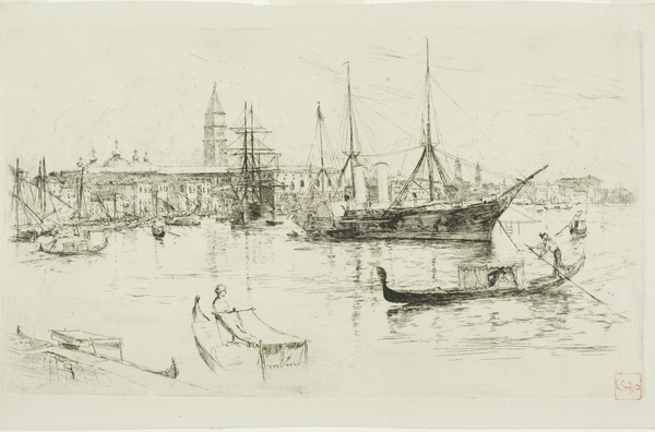 Venice Harbor Sketch Vintage Art Print - Stagg Design Shop